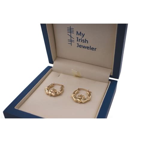 Gold Claddagh Hoop Earrings From Ireland My Irish Jeweler