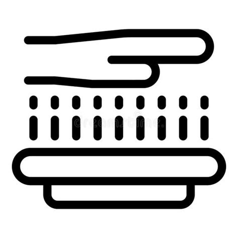 Palm Scanner Icon Outline Vector Privacy Touch Stock Vector