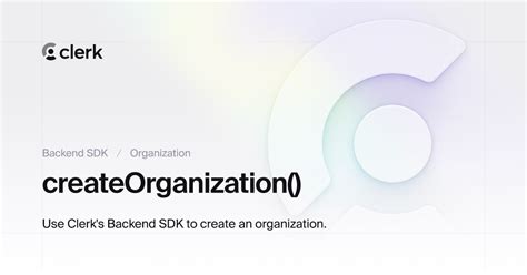 Javascript Backend Sdk Createorganization