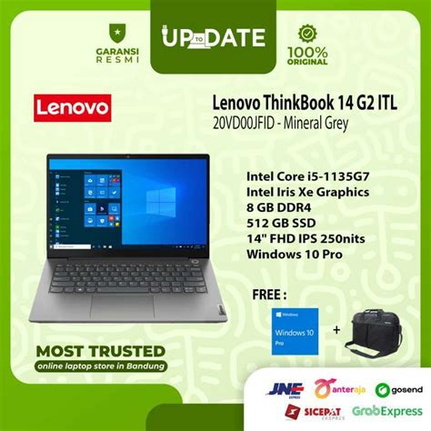 Jual Lenovo ThinkBook 14 G2 ITL JFID Laptop Intel Core I5 1135G7 8GB DDR4 512GB SSD