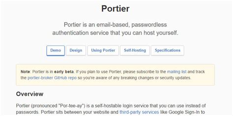 Portier Email Based Passwordless Authentication Service Bypeople