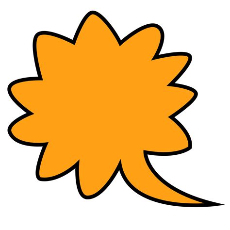 Filled Blank Speech Bubble Dialog Shape Black Outline Comic Style Chat