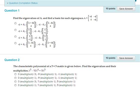 Solved Find The Eigenvalues Of A And Find A Basis For Each