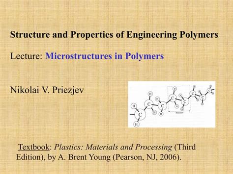 Lecture Microstructures In Polymers Pdf Chemistry Science