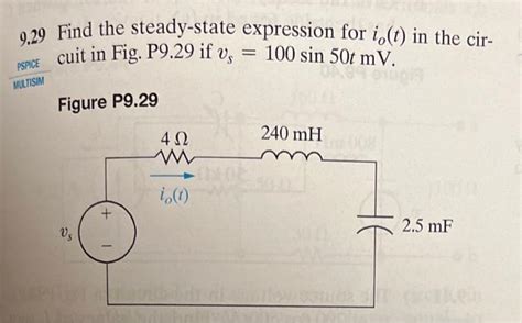 solved 9 29 find the steady state expression for io t in