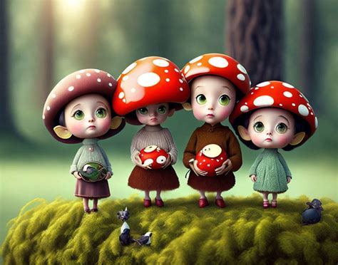 4 Cute Chibi Mushroom By Eraline On Deviantart