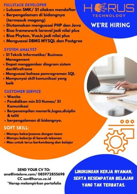 Lowongan Kerja Full Stack Programmer System Analyst Customer