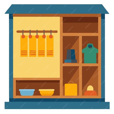 Mudroom Cubbies Clipart Clipart Cartoon Illustration Drawing Premium