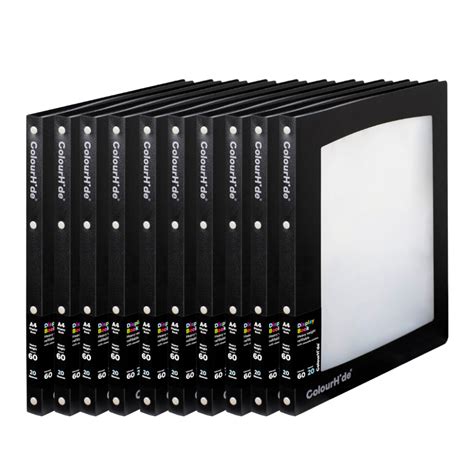 Colourhide A4 Display Book Refillable 20 Pocket With Clear Insert Black 10 Pack 2003302j
