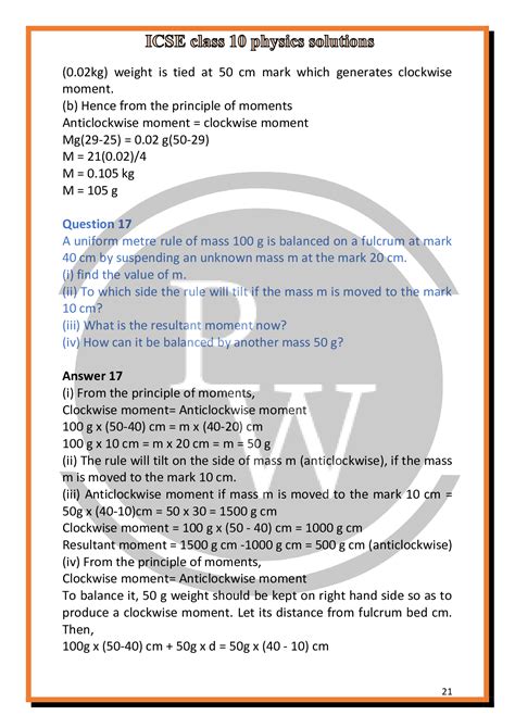 Solutions Of Chapter 1 Force For ICSE Class 10 Physics PW
