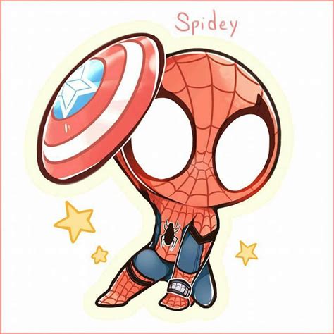 A Drawing Of A Spider Man Holding A Shield