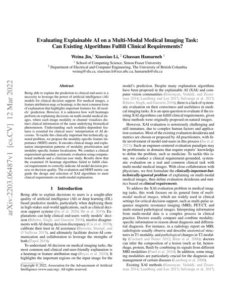 Pdf Evaluating Explainable Ai On A Multi Modal Medical Imaging Task