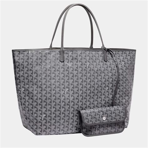 Goyard Grey Goyardine Coated Canvas And Leather Saint Louis Gm Tote