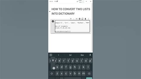 How To Convert Two Lists Into Dictionary In Python Programming Python Youtube