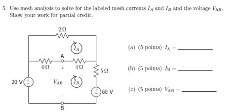 solved use mesh analysis to solve for the labeled mesh