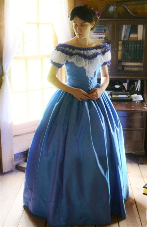 The Story Of A Seamstress Blue Silk Victorian Ball Gown