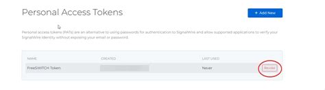 how to create a signalwire personal access token freeswitch documentation