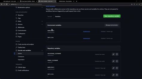 create dev environment secrets environment rules kodekloud notes