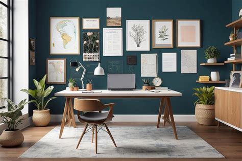 Premium Photo Interactive Mood Board Dynamic Home Office Vector