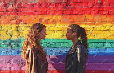 Premium Ai Image Rainbow Flag Seen On A Sunny Day Casting The Shadow Of A Youthful Multiracial