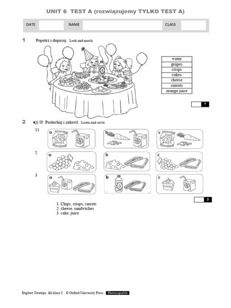 explore treetops 1 unit 6 test po edycji pdf