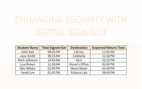 Enhancing Security With Digital Sign Out Excel Template Free Download Pikbest