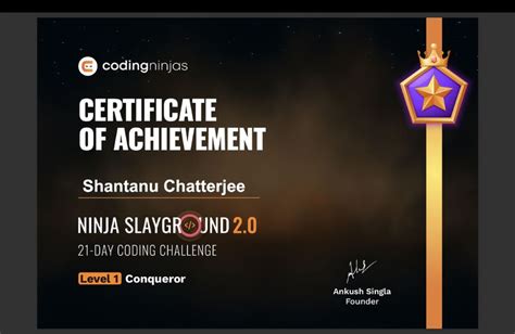 Shantanu Chatterjee On Linkedin Codingninjas Ninjaslayground Keepcoding Milestoneachieved