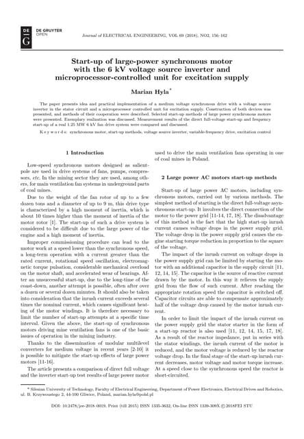 [1339309 x journal of electrical engineering] start up of large power