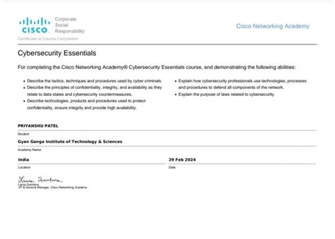 Priyanshu Patel On Linkedin Ciscocertified Cisco Cybersecurity