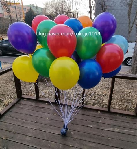 무지개컬러 헬륨풍선60개 피아노학원 연주회세팅용 헬륨풍선1회용헬륨가스 네이버 블로그