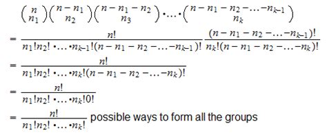 Partitions Of N Elements Into K Groups