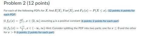 solved problem 2 12 ﻿points for each of ﻿the following pdfs