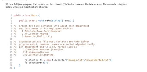 Solved Write A Full Java Program That Consists Of Two