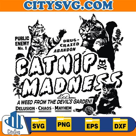 Catnip Madness Cute Cat Svg Citysvg Catnip Madness Cute Cat Svg Citysvg