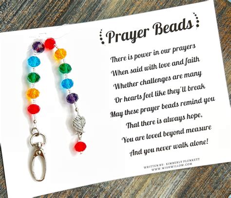 Prayer Beads T With Poem Love Pray Faith Hope Encourage Rainbow