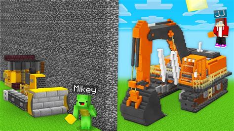 JJ And Mikey CHEATED With EXCAVATOR House Build Battle In Minecraft Maizen YouTube