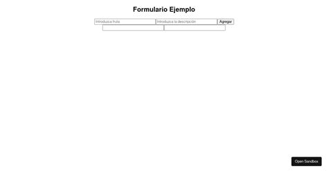 ejemplo formulario básico react codesandbox