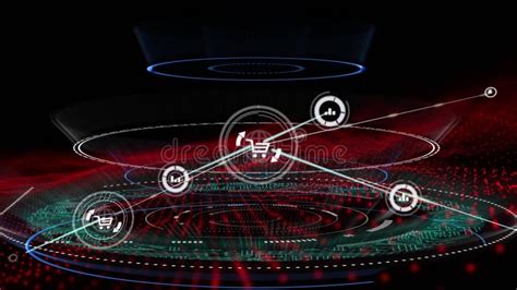 Animation Of Network Of Connections Over Scope Scanning Stock Video Video Of Network Scope