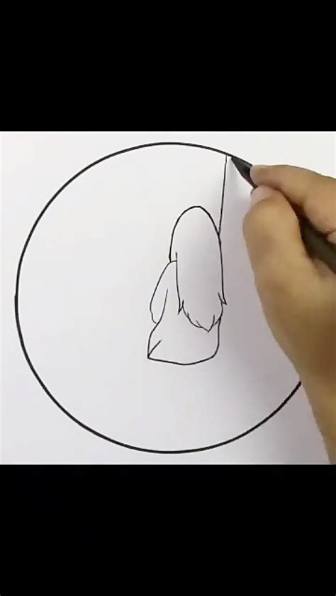 نقاشی دختر از پشت سر