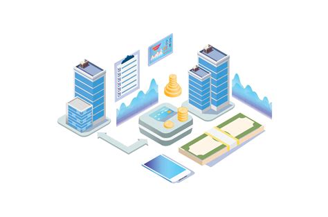 Isometric Business To Business Illustration Web Banners Suitable For Diagrams Infographics