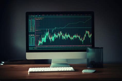 Premium Photo A Computer Monitor With A Graph On The Screen Monitor Screen Shows Growth Data