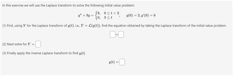 In This Exercise We Will Use The Laplace Transform To Chegg Com