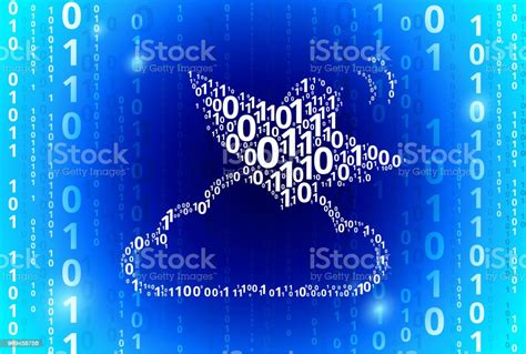 Communication Cloud Computing Binary Code Blue Vector Pattern