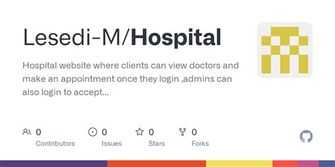 GitHub Lesedi M Hospital Hospital Website Where Clients Can View Doctors And Make An