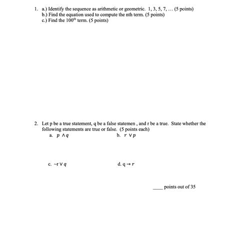 Solved A Identify The Sequence As Arithmetic Or Chegg
