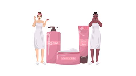 Animated Cosmetics Concept Treatment Products For Skin Looped 2d