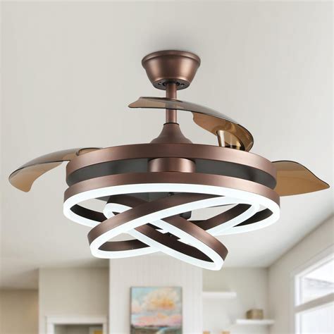 Oaks Aura Boca 42 In Led Indoor Brown Diy Shape 6 Speed Retractable