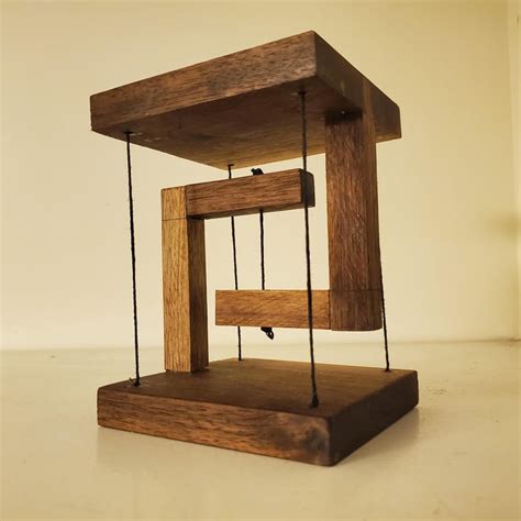 Black Walnut Anti Gravity Floating Table Wooden Tensegrity Desk