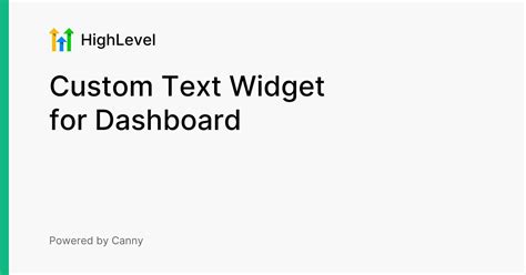 Custom Text Widget For Dashboard Voters Highlevel