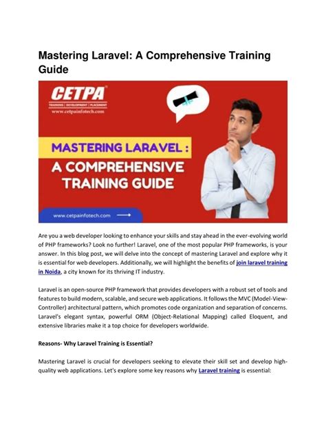 Ppt Mastering Laravel A Comprehensive Training Guide Powerpoint